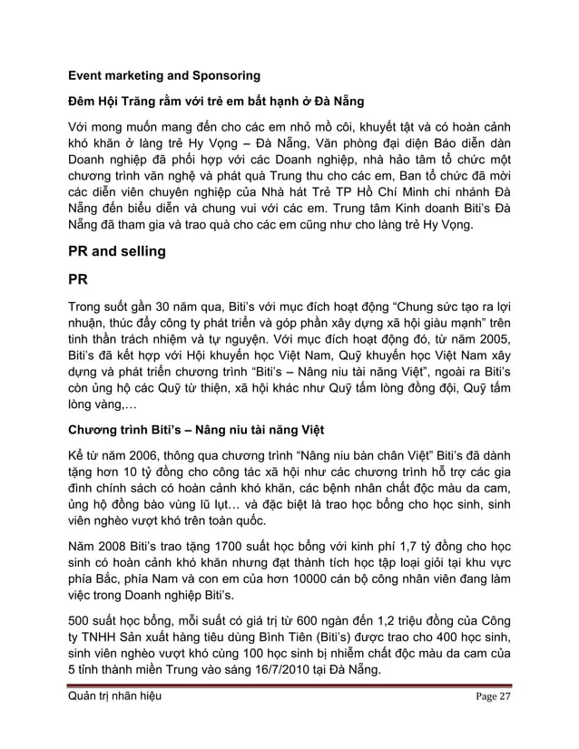 [Quản trị thương hiệu] Phân tích thương hiệu Biti's | PDF