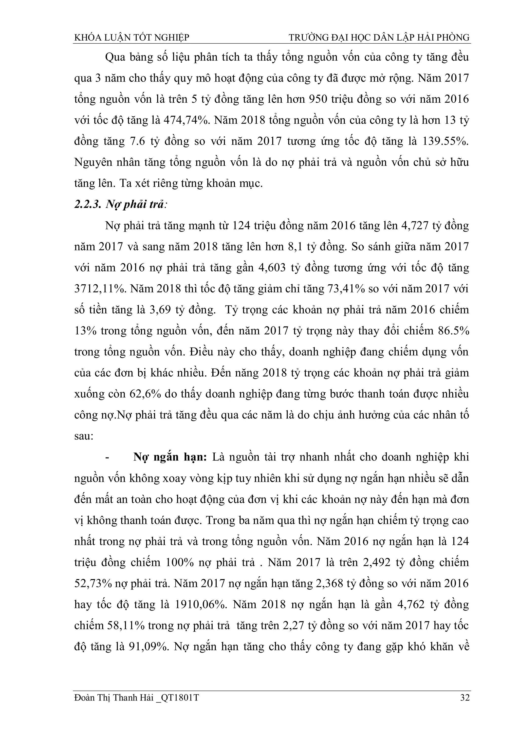 Phân tích tình hình sử dụng và huy động vốn tại công ty tnhh xnk thương mại vận tải khánh hà sdt ...
