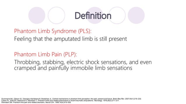 Phantom Limb Syndrome | PPTX | Physical Therapy | Wellness