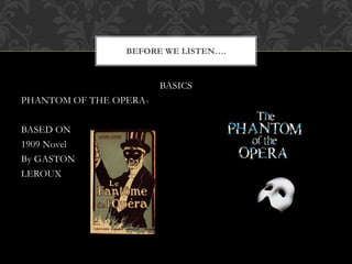 Phantom of the opera lesson | PPTX