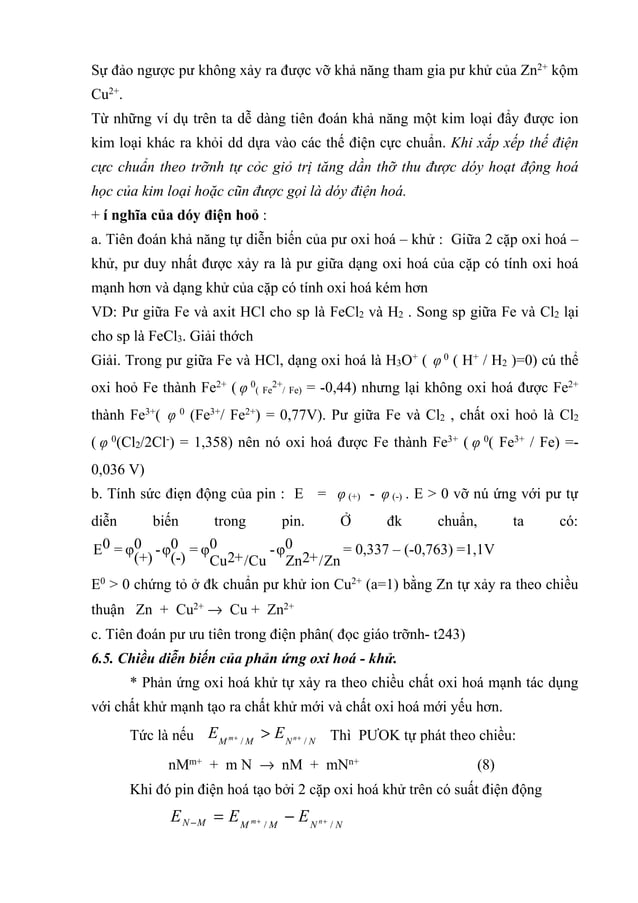 Phản ứng Oxi hóa khử - Điện hóa học | PDF