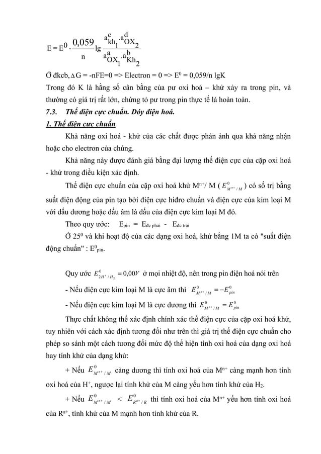 Phản ứng Oxi hóa khử - Điện hóa học | PDF