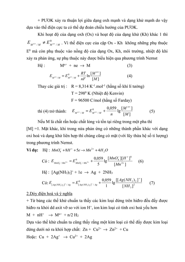 Phản ứng Oxi hóa khử - Điện hóa học | PDF