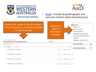 Phar1101 Drug Information Sources | PPTX