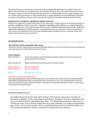 PHAR719 Poisons and Toxins Syllabus Spring21 | PDF