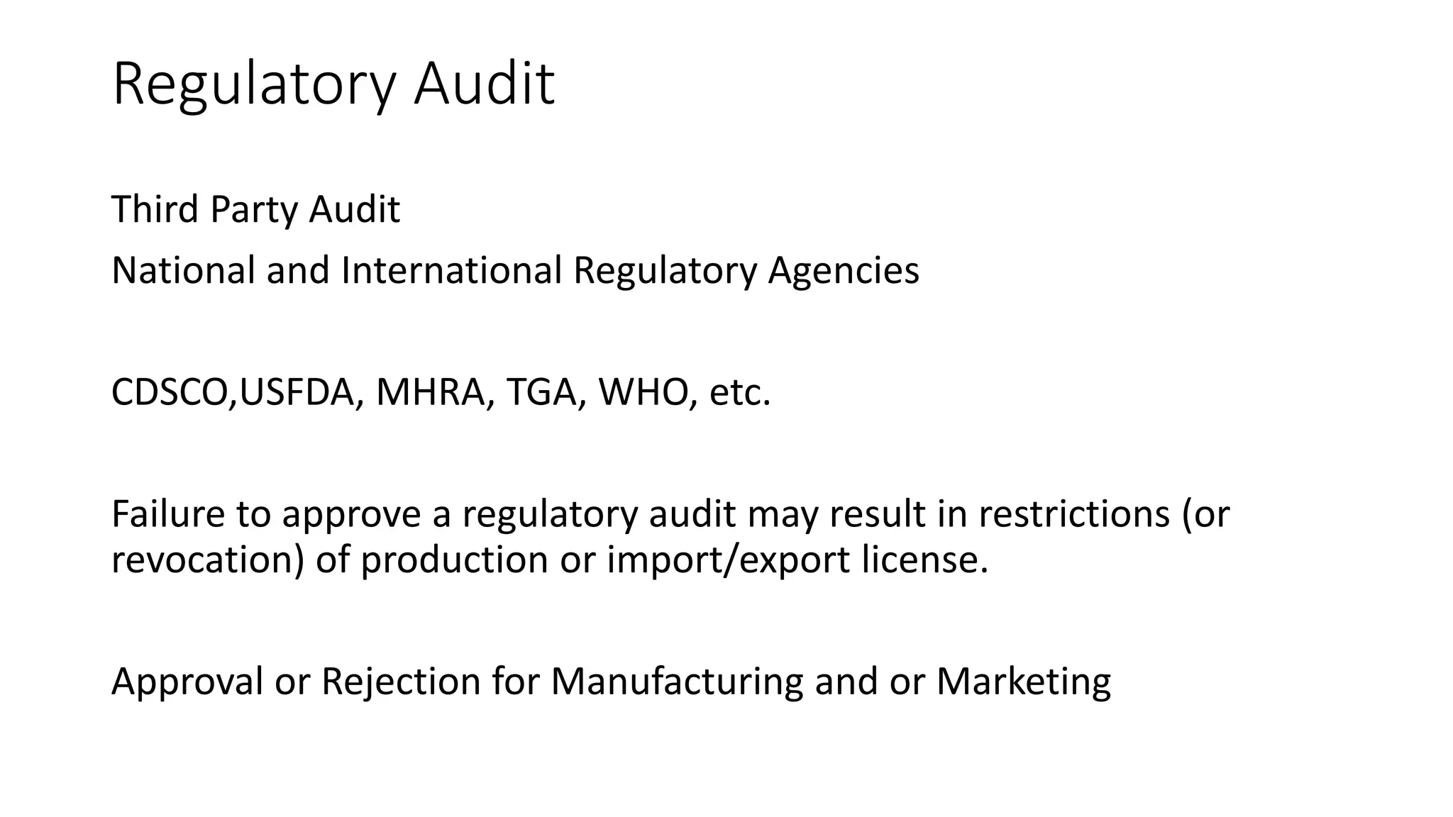 Pharmaceutical Audits | PPTX