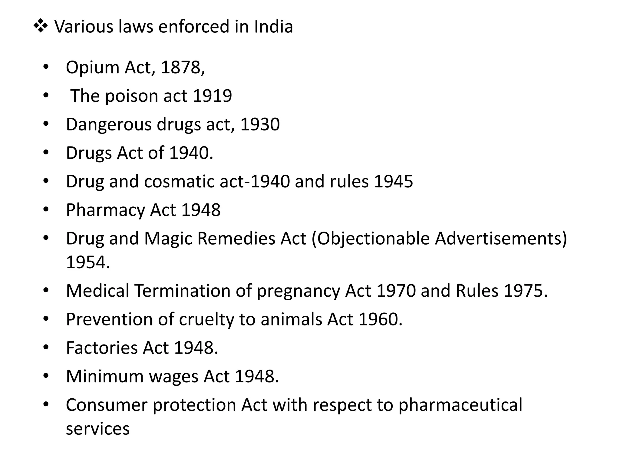 pharmaceutical legislation PPT Topic one | PPT