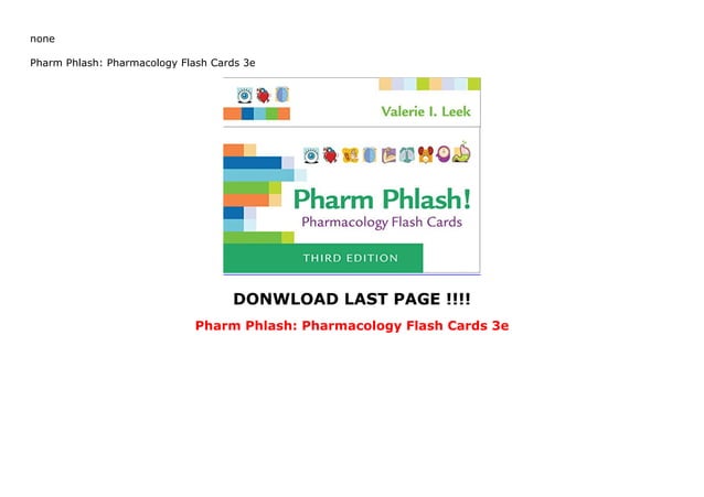 Pharm Phlash: Pharmacology Flash Cards 3e | PDF