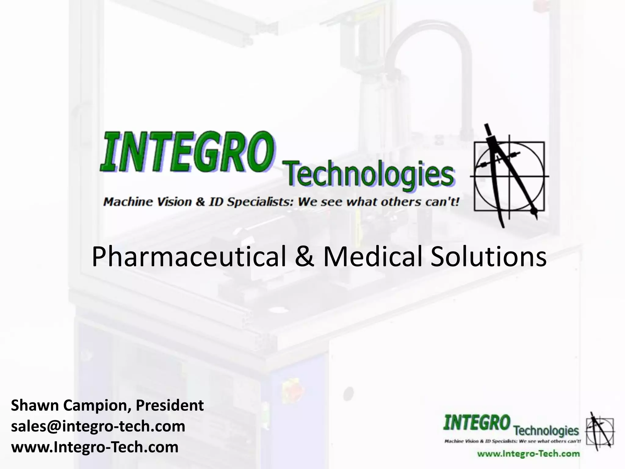 Pharma & Medical Solutions - Machine Vision Technology | PDF