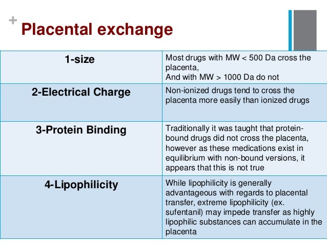 Pharmacodynamics and kinetics during pregnancy