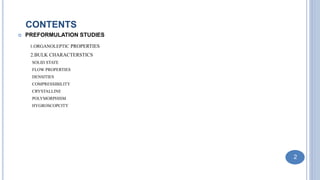 preformulation studies | PPTX