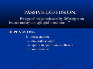[Pharma] absorption of drugs | PPT
