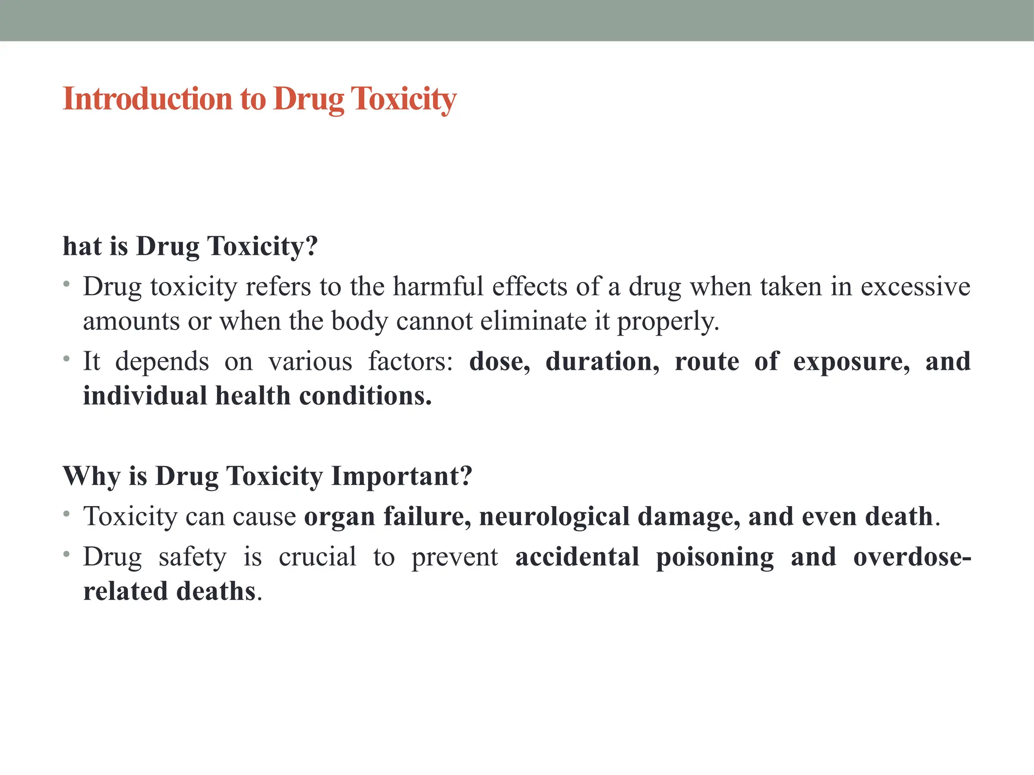 Pharmaceutical biotechnology introduction to Drug toxicity | PPTX