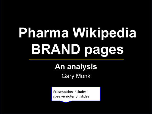 Pharma Wikipedia Brand Pages | PPT