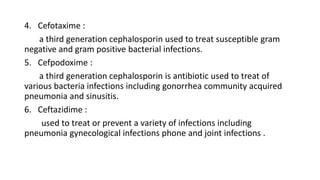 Penicillin:cephlaosporins 3rd generation | PPTX