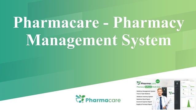 Pharmacare - Pharmacy Management System | PPT