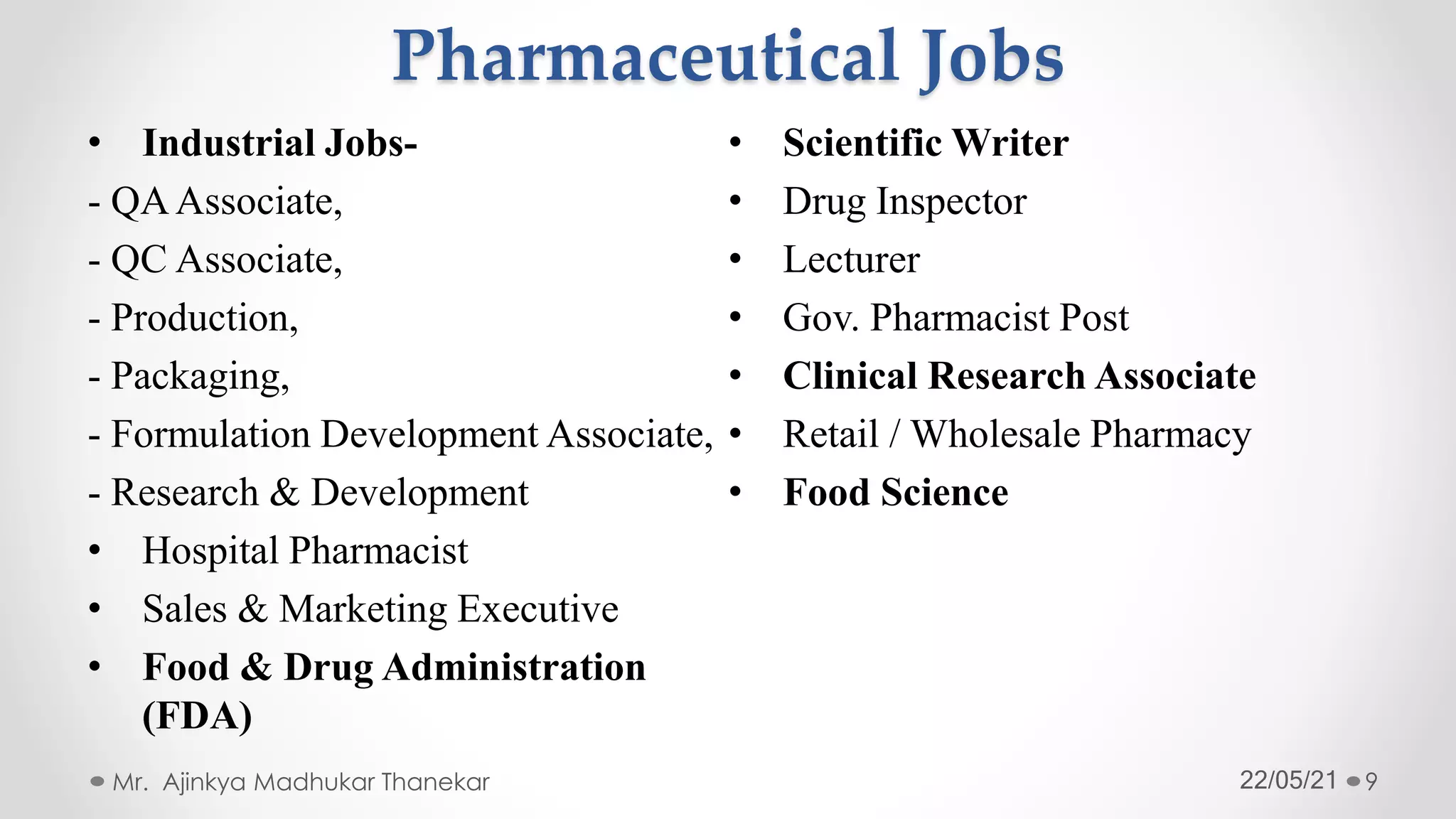 Career Opportunities After B. Pharmacy and M. Pharmacy | PDF