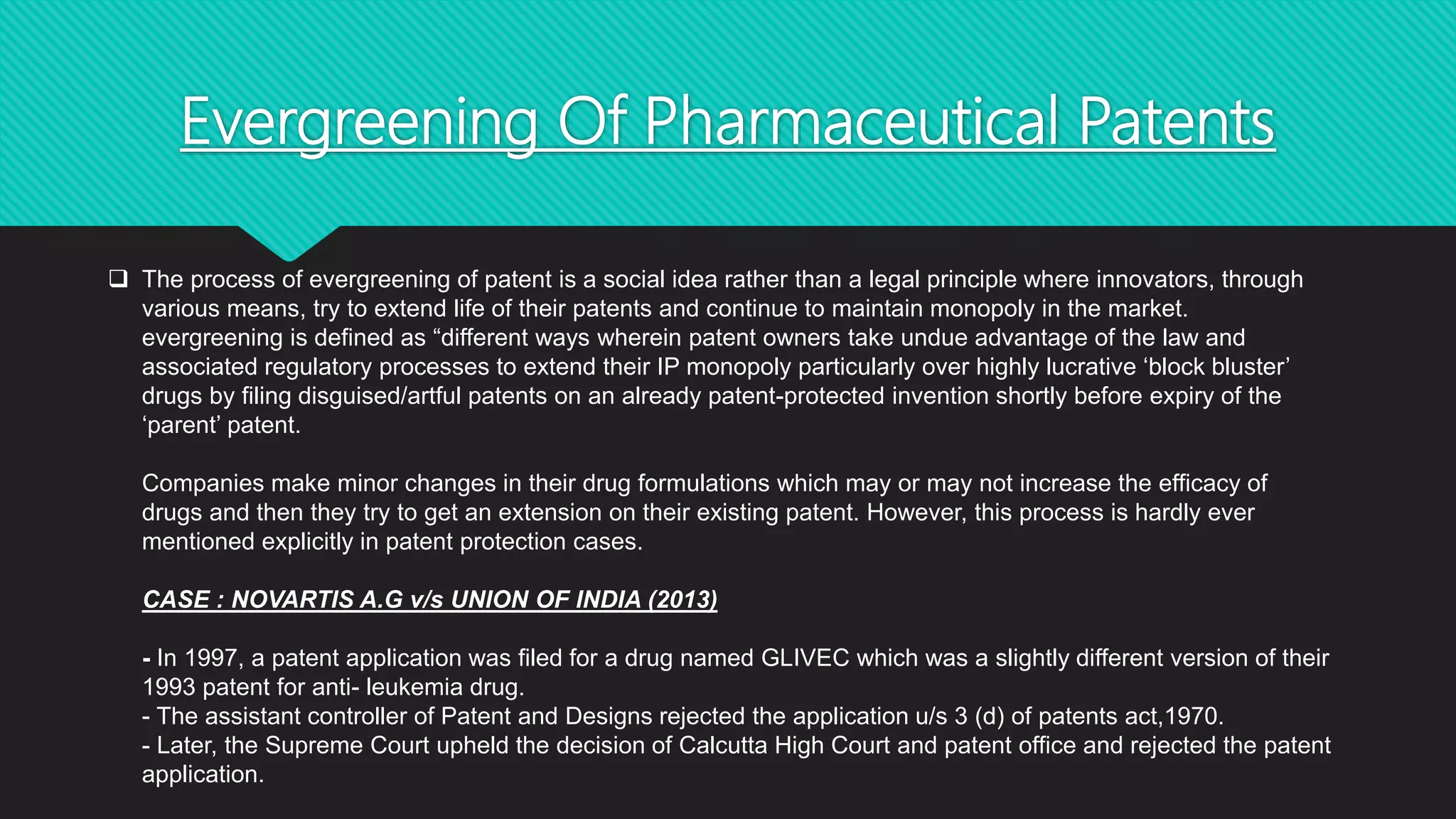 Pharmaceutical Patenting in India. | PPTX