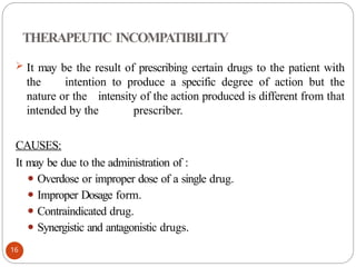 PHARMACEUTICAL INCOMPATIBILITY AND ITS TYPES | PPTX