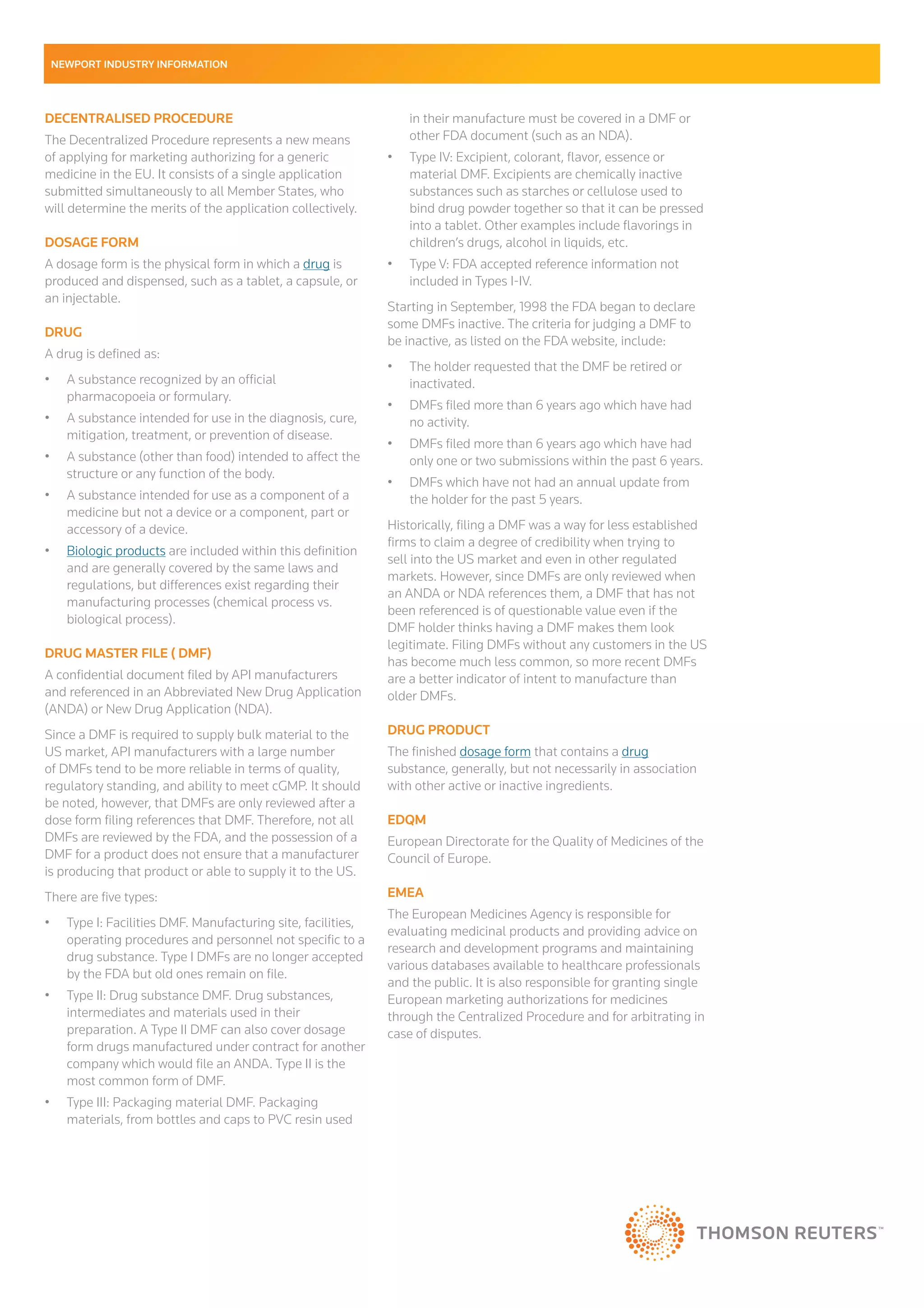 Pharmaceutical Industry Terminology | PDF