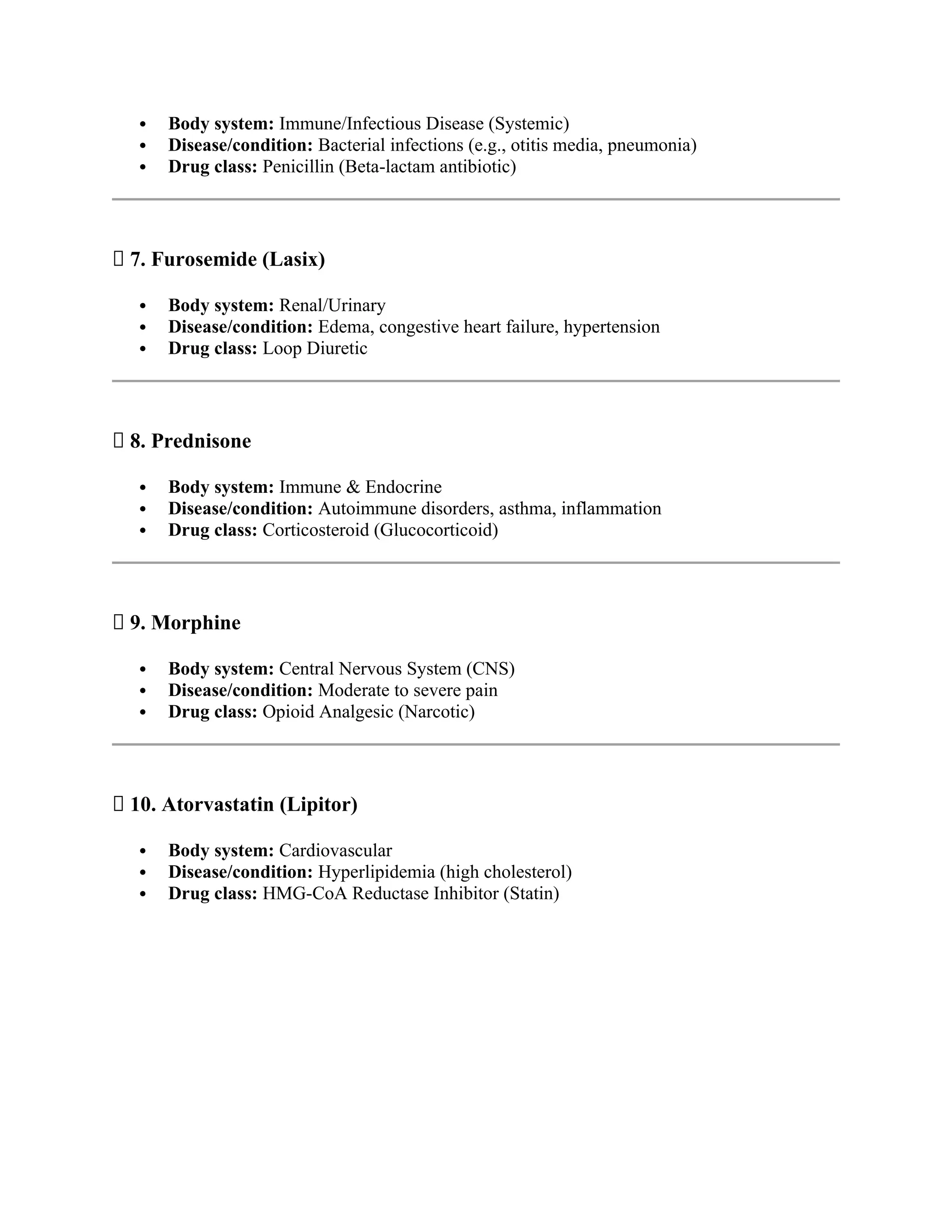 Overview of Pharmaceutical Agents Classifications | DOCX
