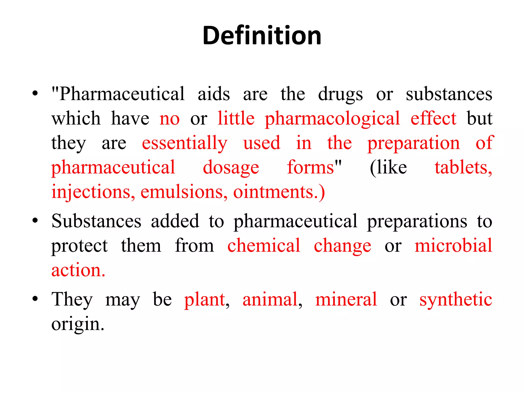 Pharmaceutical aids | PPTX