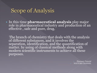 Pharmaceutical Analysis PPT (BP 102T) | PPT