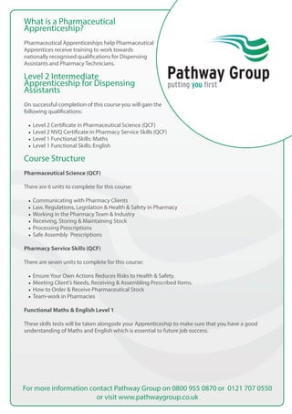 Pharmaceutical Apprenticeships - Diploma in Pharmacy | PDF