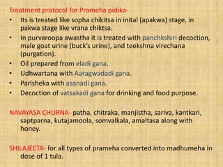 Pharmaceutical aspects of prameha chikitsa by ashtanga hridayam | PPTX