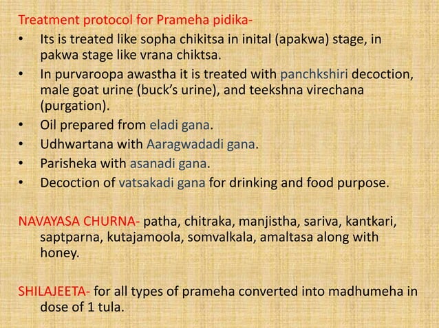 Pharmaceutical aspects of prameha chikitsa by ashtanga hridayam | PPTX