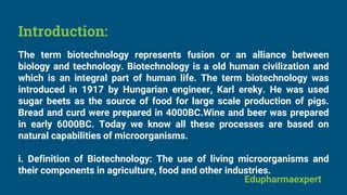 Pharmaceutical Biotechnology Introduction and History | PPT
