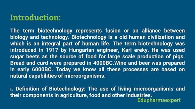 Pharmaceutical Biotechnology Introduction and History | PPT