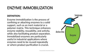 ENZYME IMMOBILIZATIONVI - UNIT-1 Biotechnology 6th sem | PPTX