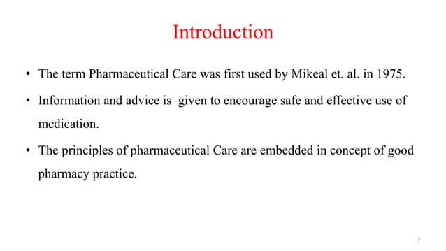 Pharmaceutical Care -Definition and Principles (1).ppt | Pharmaceutical ...