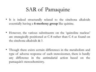 pharmaceutical chemistry antimalarial drugs | PPTX