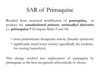pharmaceutical chemistry antimalarial drugs | PPTX