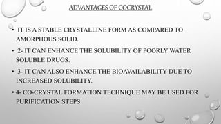 Pharmaceutical Co-crystal technique ppt.....pptx
