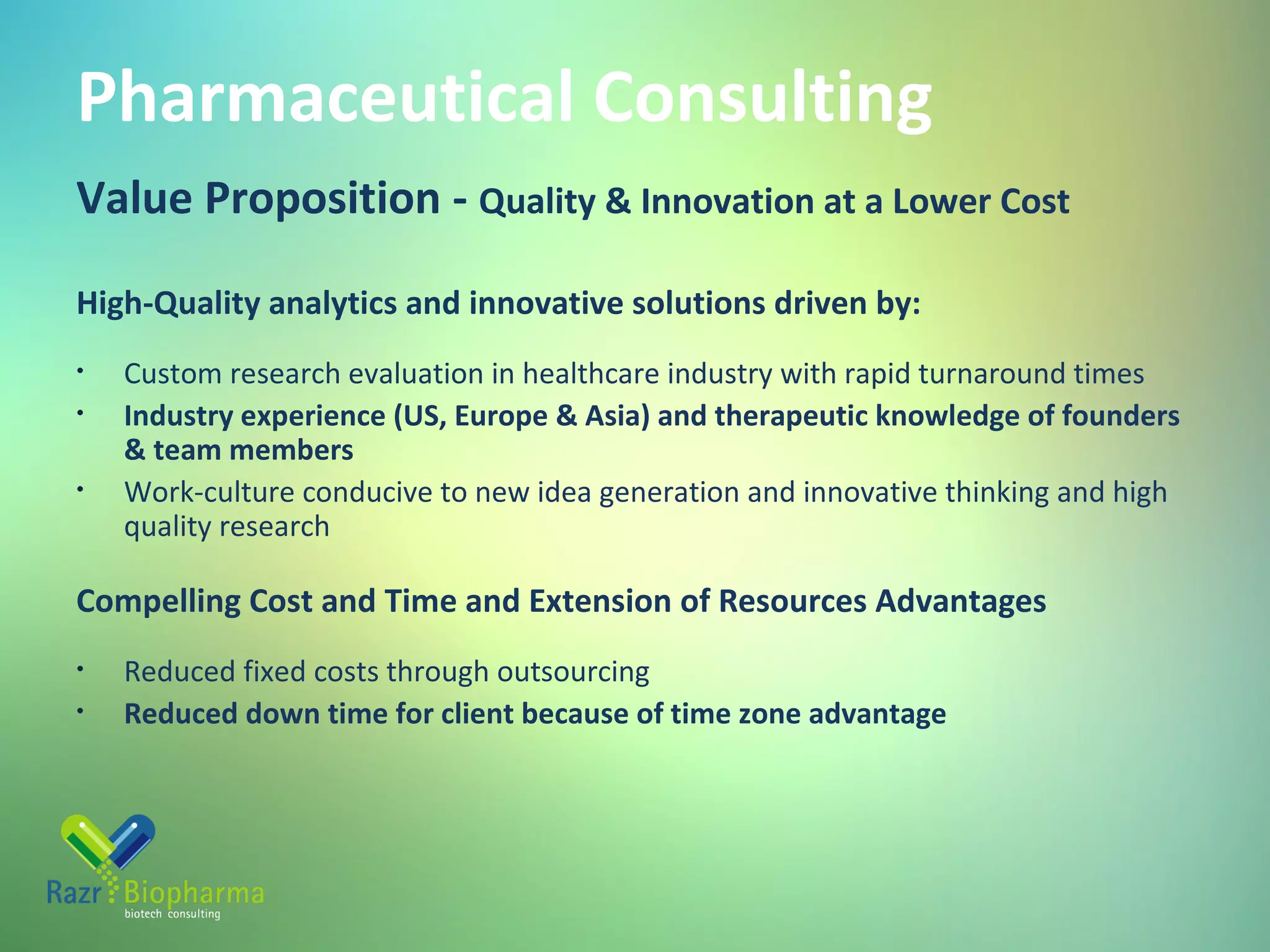 Pharmaceutical Consulting India | PPT