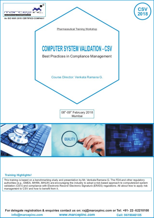 COMPUTER SYSTEM VALIDATION - CSV - Best Practices in Compliance Manag…