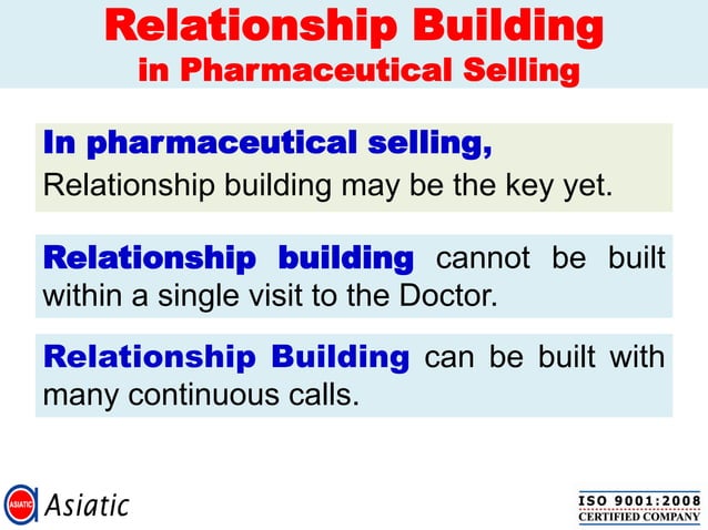 Pharmaceutical detailing and relationship selling skill training | PDF