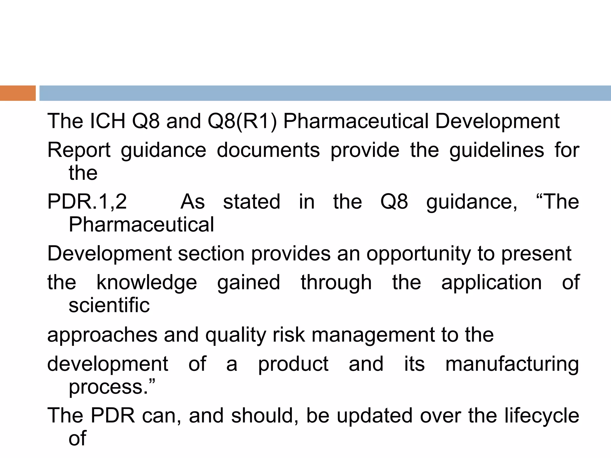 Pharmaceutical development report (pdr) | PPTX