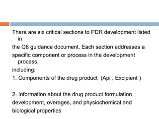 Pharmaceutical development report (pdr) | PPTX