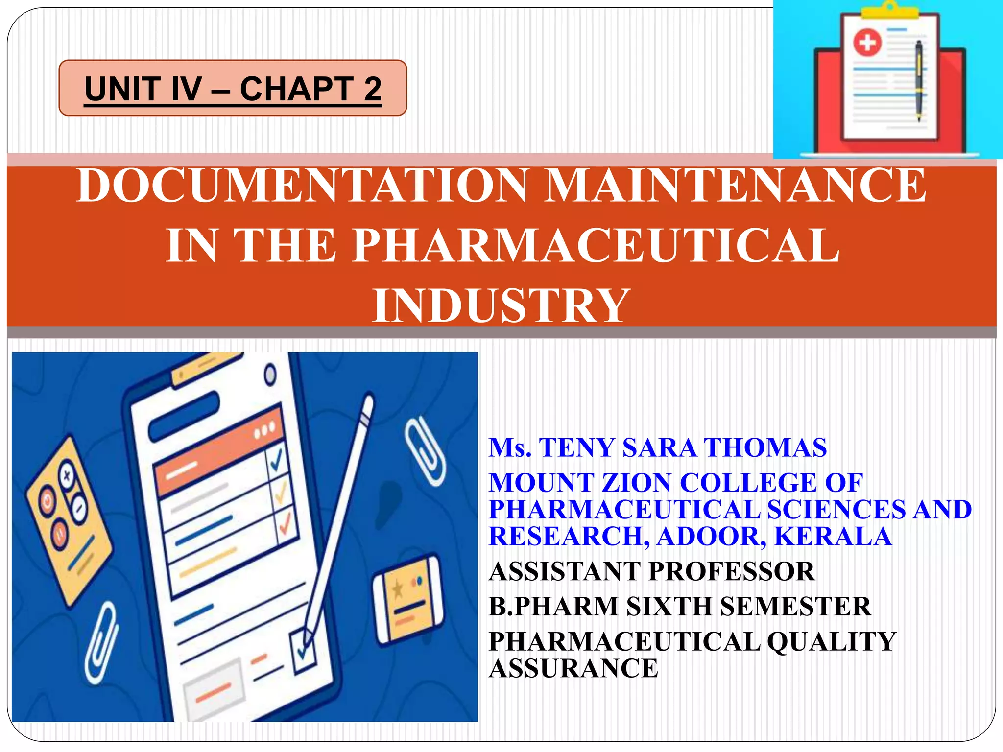 Pharmaceutical Documentation | PPTX
