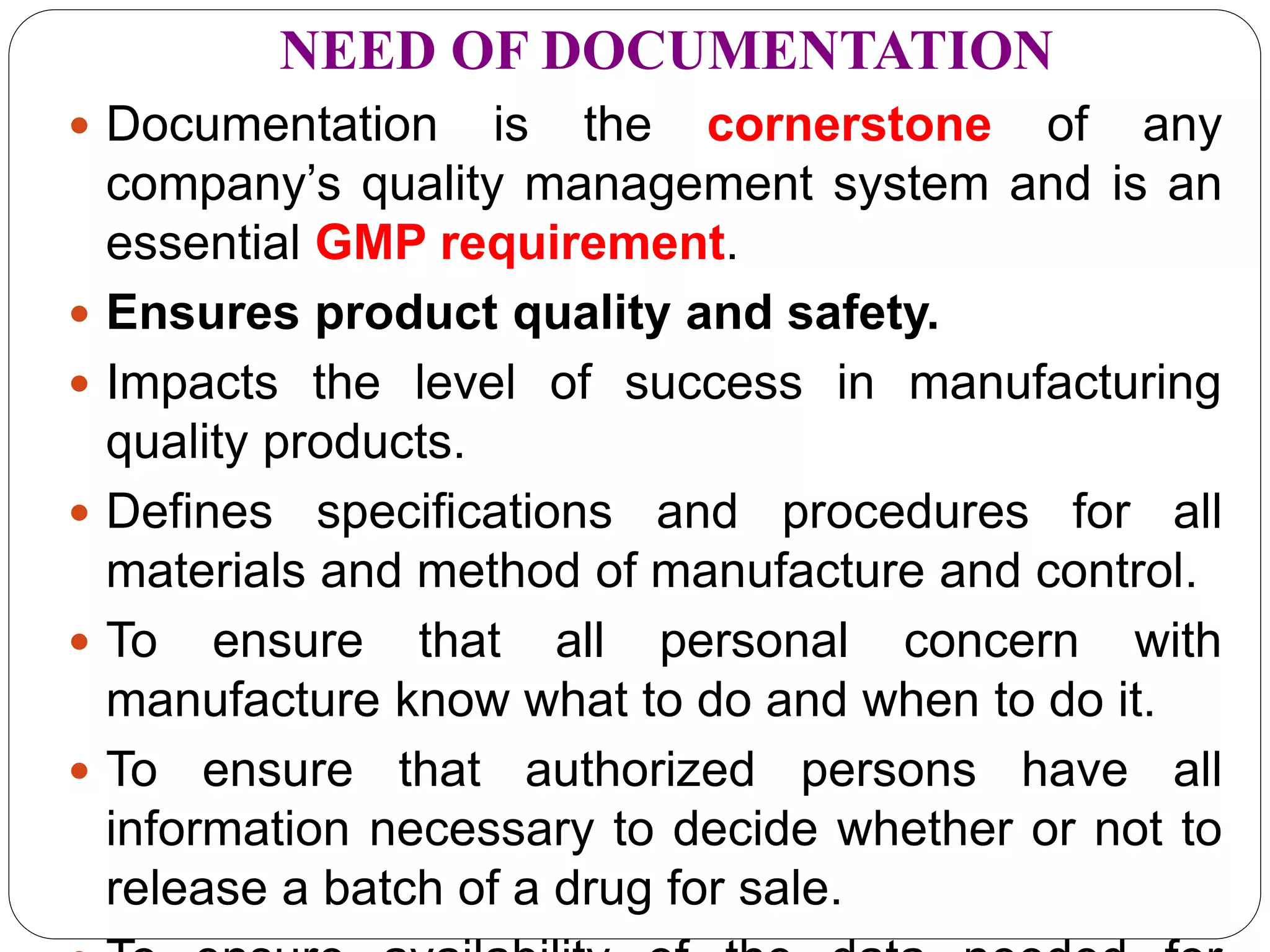 Pharmaceutical Documentation | PPTX