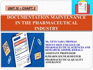 Pharmaceutical Documentation | PPTX