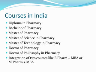 Pharmaceutical education in india | PPTX