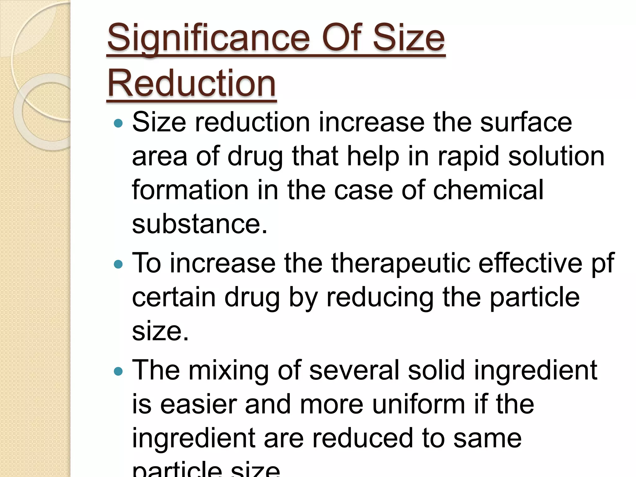 size reduction of Pharmaceutical engineering | PPTX
