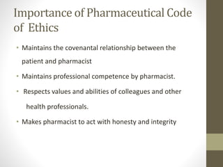 Pharmaceutical ethics | PPTX