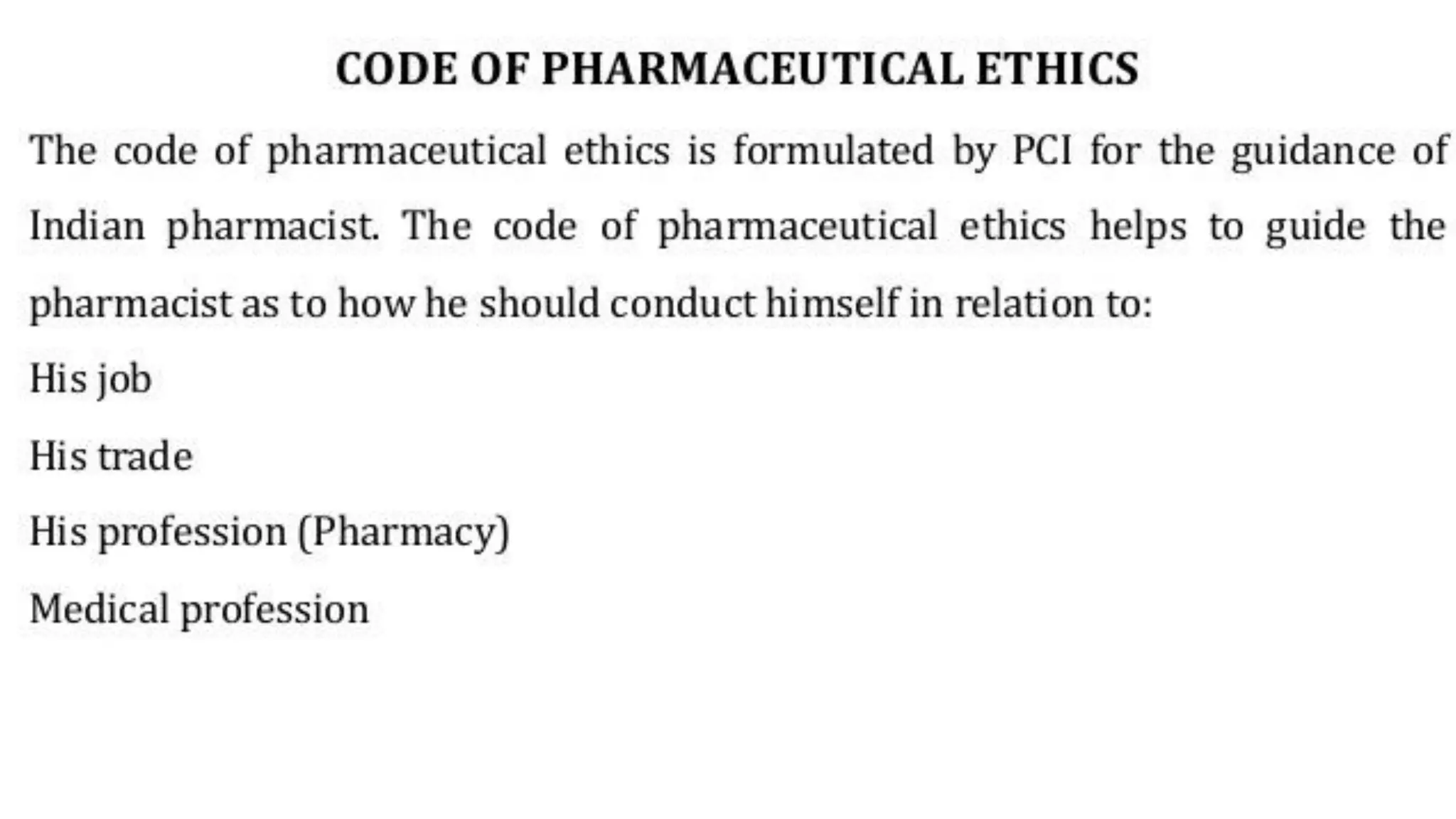 Pharmaceutical ethics. | PDF