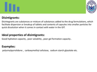 Pharmaceutical excipients | PPTX